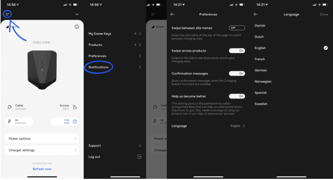 Language Preferences – Easee Help